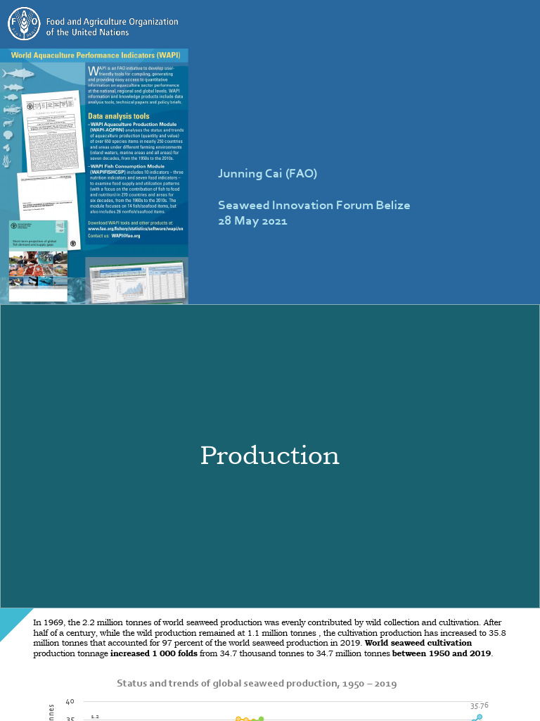 Global Seaweed Production Trends 1950-2019 | PDF | Seaweed | Fishery