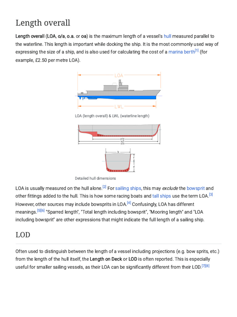 Length Overall - Wikipedia | PDF | Watercraft | Ships