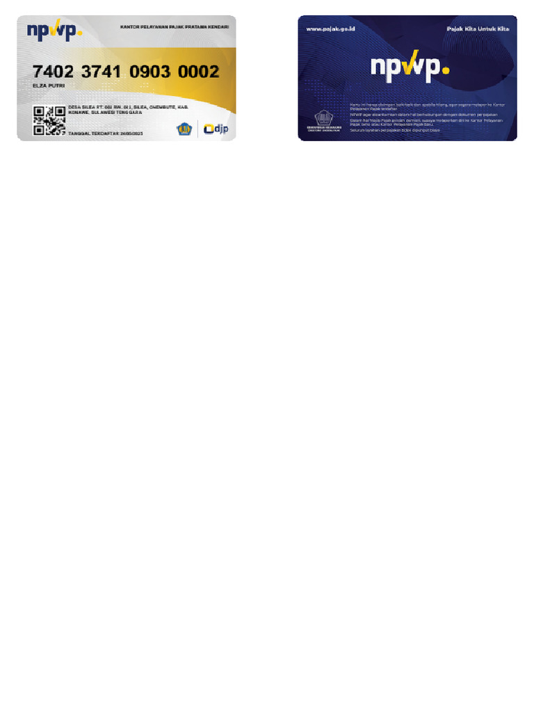 Npwp Elza Putri | PDF