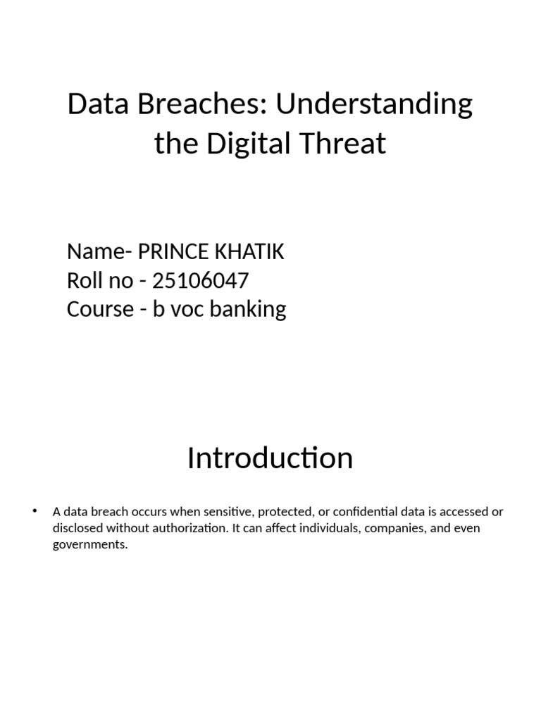 Data Breaches Presentation | PDF