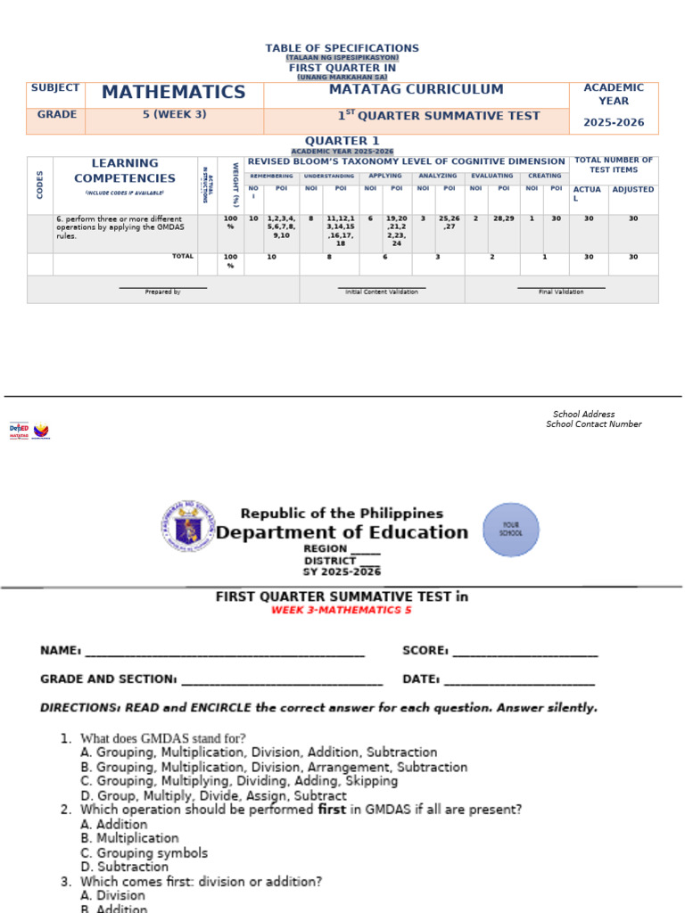 MATH-3 | PDF | Multiplication | Subtraction