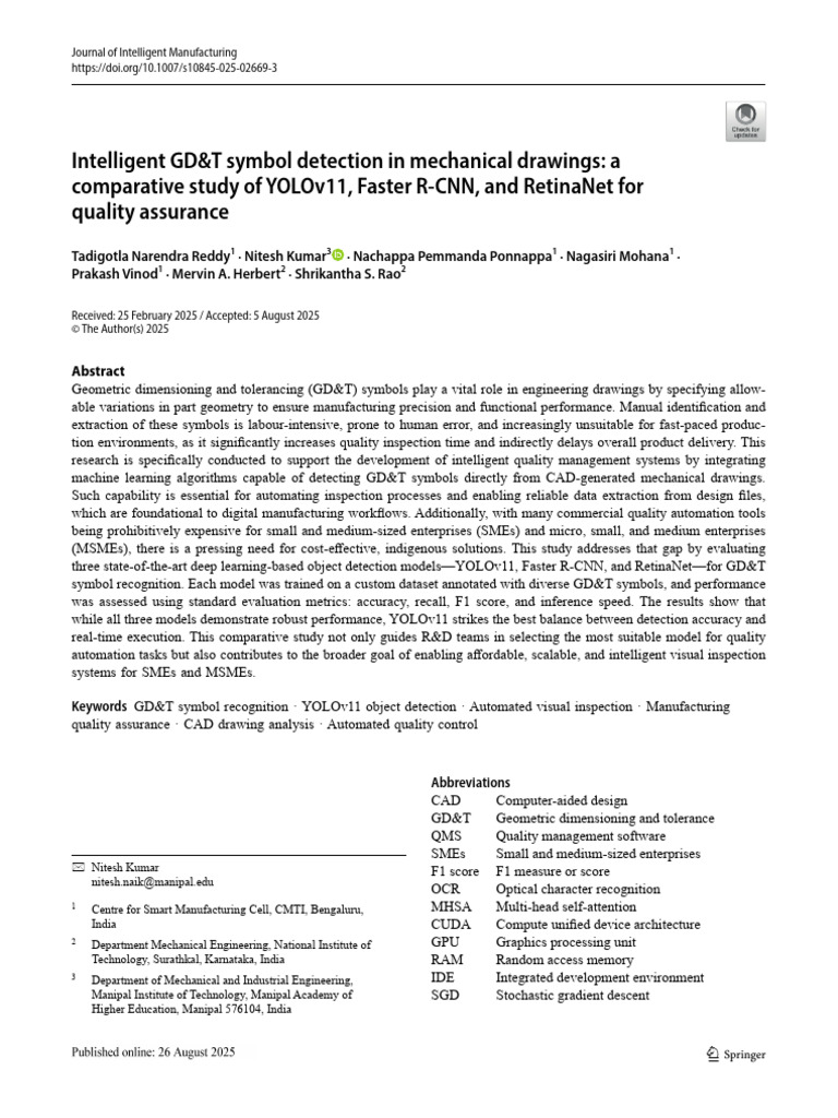 Intelligent GDT Symbol Detection in Mechanical Dra | PDF | Accuracy And ...