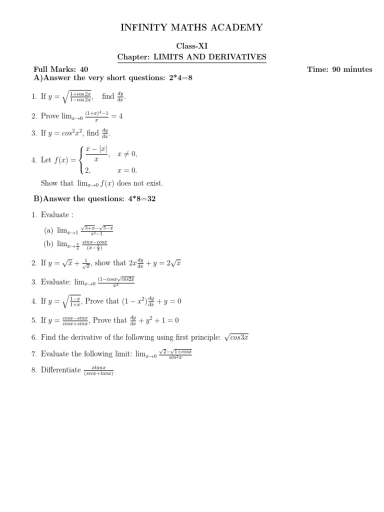 Integration Class Xii Limits Derivatives Class 11 Quadrilaterals Class ...