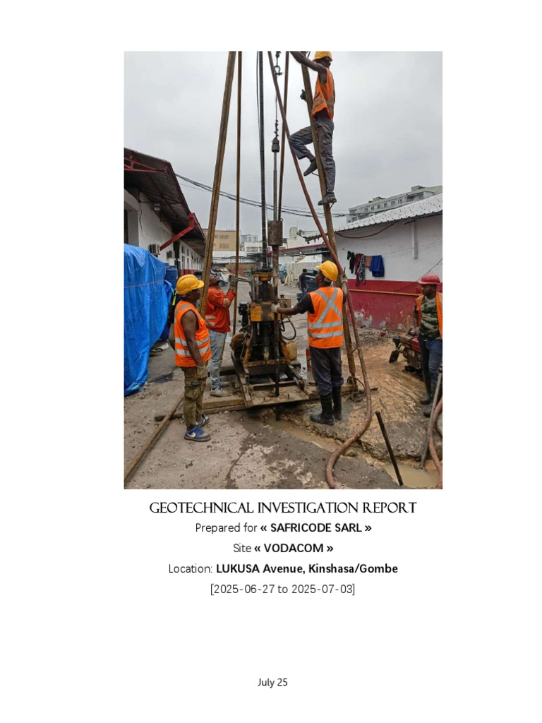 Geotechnical Report: Vodacom Site Kinshasa | PDF | Geotechnical ...