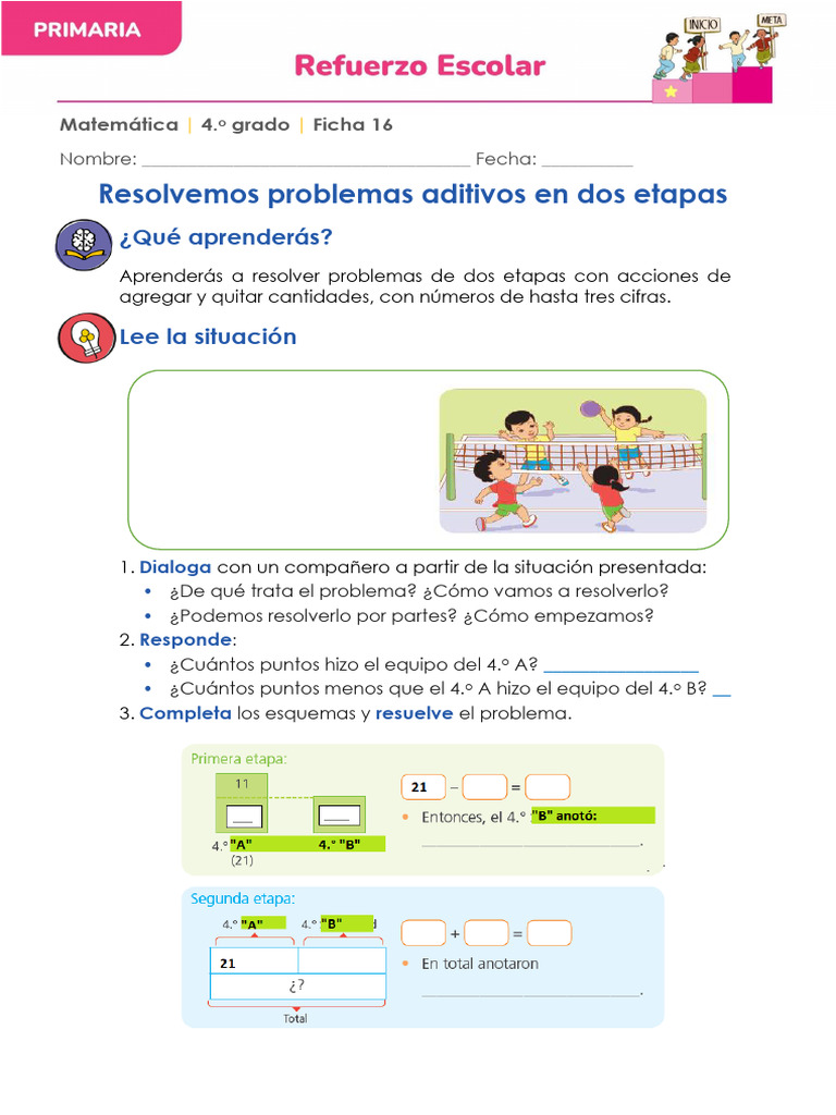 Resolvemos Problemas Aditivos en 2 Etapas | PDF | Aprendizaje