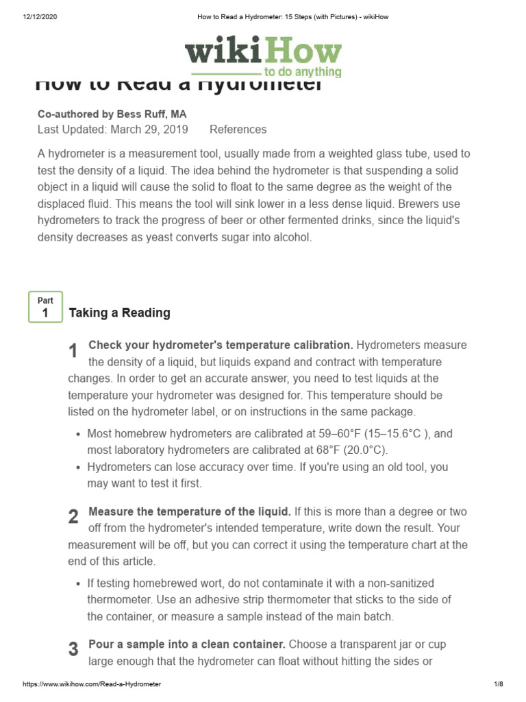 How To Read A Hydrometer - 15 Steps (With Pictures) - WikiHow | PDF ...