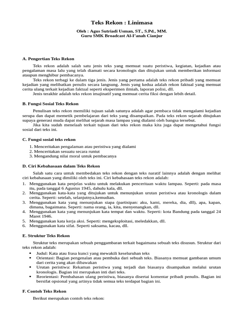 Teks Rekon | PDF