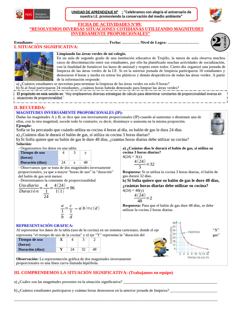 Ficha Trabajo Unidad 7 Semana 5 Sesion 1 | PDF