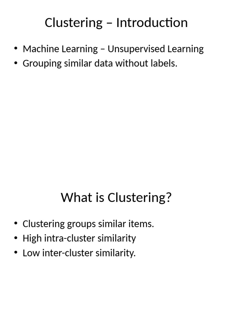 Understanding Clustering in Machine Learning | PDF