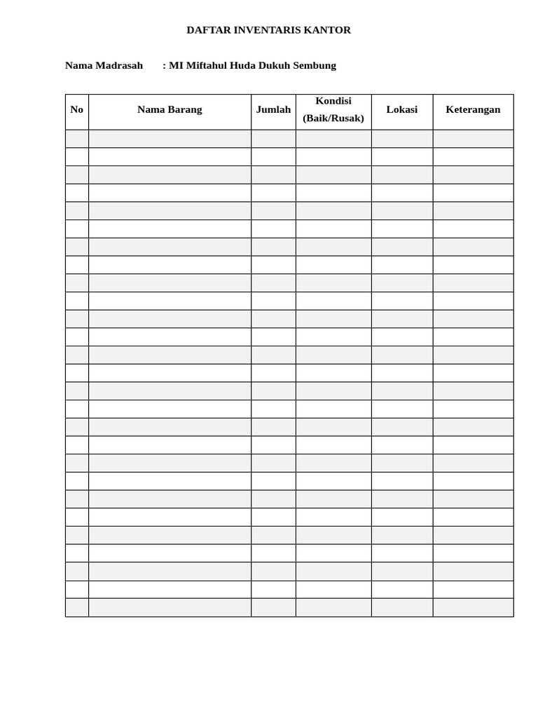 Daftar Inventaris | PDF