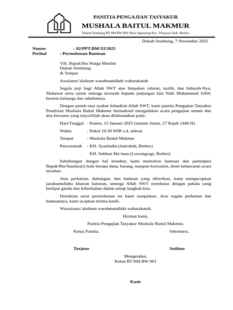 Proposal Mushala Bm | PDF