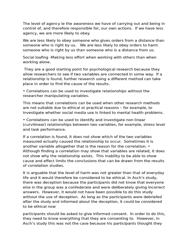 The Level of Agency Ie The Awareness We Have of Carrying Out and Being ...
