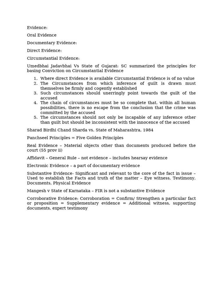 Circumstantial Evidence | PDF