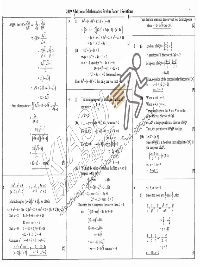 2019 Sec 4 A Math SA2 ST Andrew's Secondary Answer | PDF