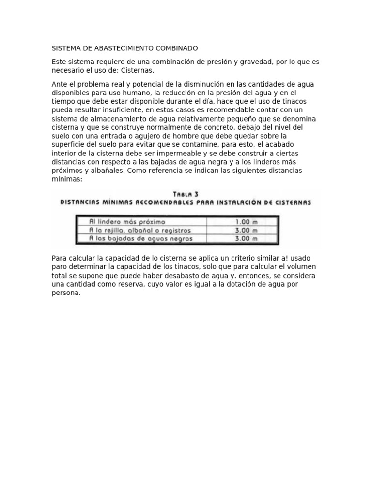Sistema de Abastecimiento Combinado | PDF