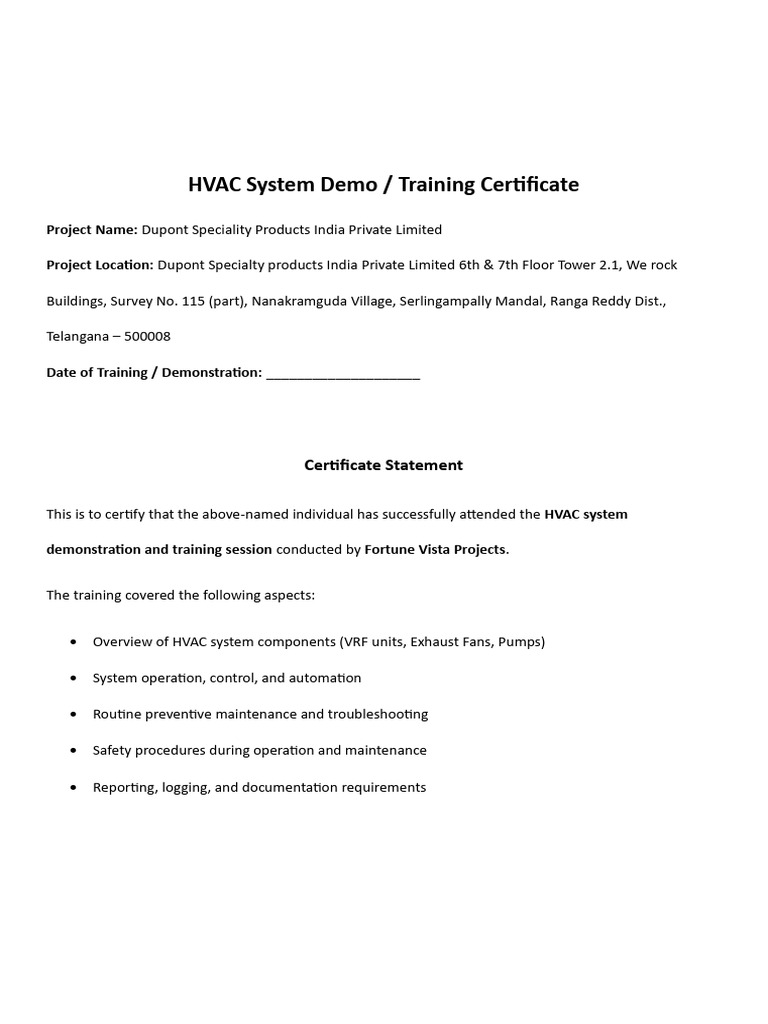 Training Certificate | PDF