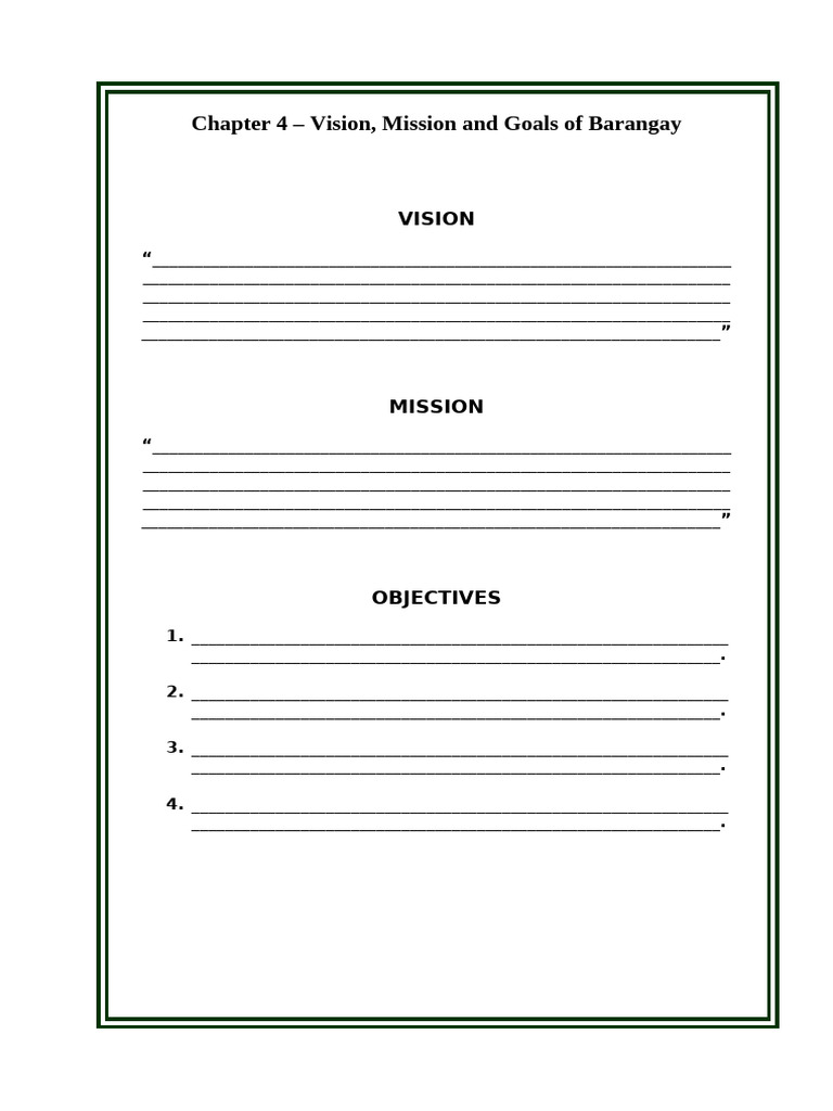 Chapter 4 Vision and Mission | PDF | Infrastructure | Natural Environment