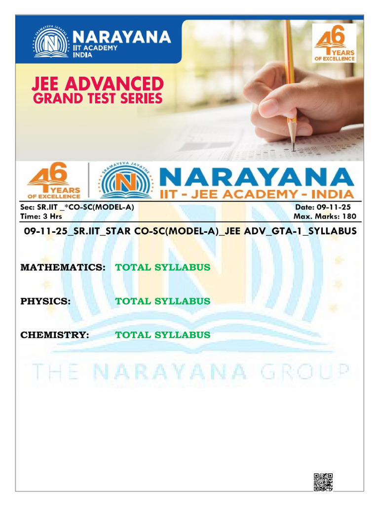 09-11-25 Sr.iit Star Co-sc(Model-A) Jee Adv 2021(P-II) Gta-1 Qp | PDF