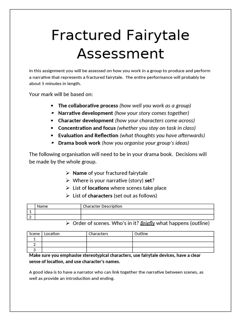 Fractured Fairytale Performance Guide | PDF | Narrative