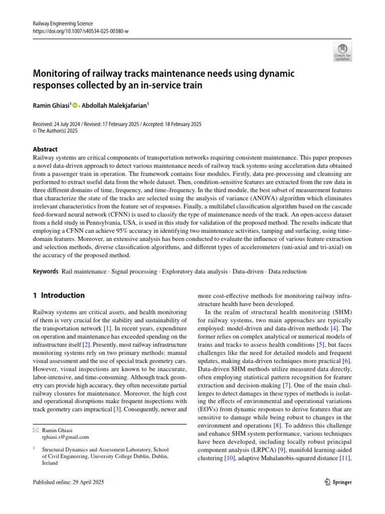 Railway Track Maintenance Monitoring System | PDF | Machine Learning ...