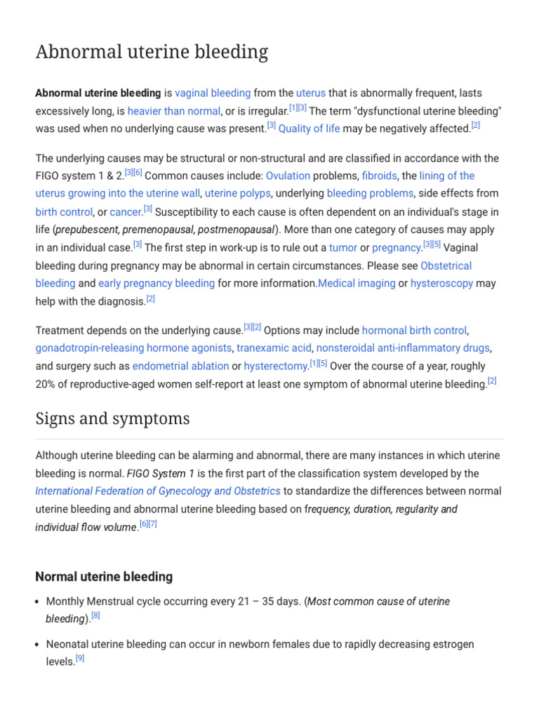 Understanding Abnormal Uterine Bleeding | PDF | Diseases And Disorders ...