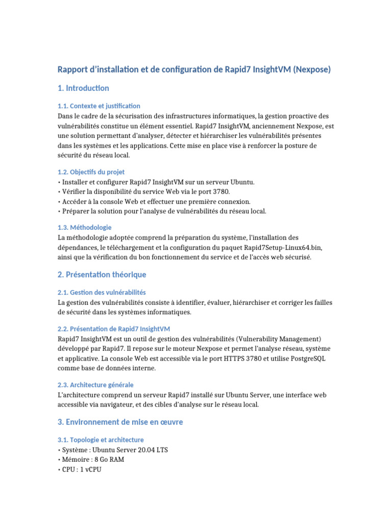 Installation de Rapid7 InsightVM sur Ubuntu | PDF | Internet | Internet ...