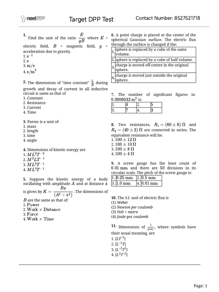 Target DPP Test | PDF | Atoms | Electron