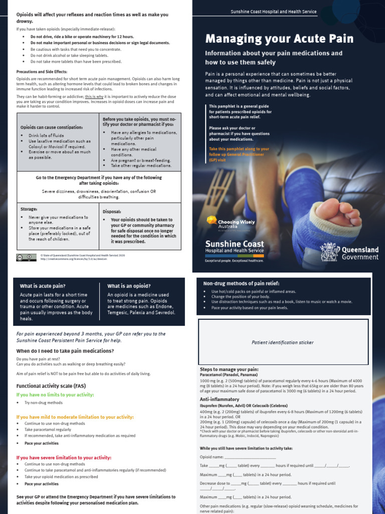 4584 Opioid Patient Factsheet | PDF | Opioid | Pain