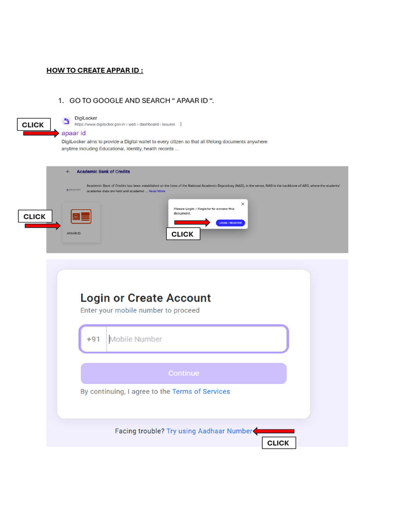 How to Create Appar Id - Class - Xi | PDF
