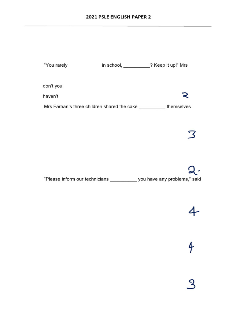 2021 PSLE English Paper 2 Practice | PDF | Lego