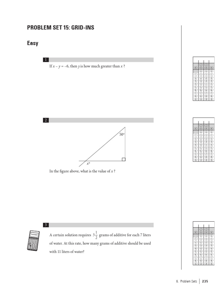SAT Grid in Questions | PDF
