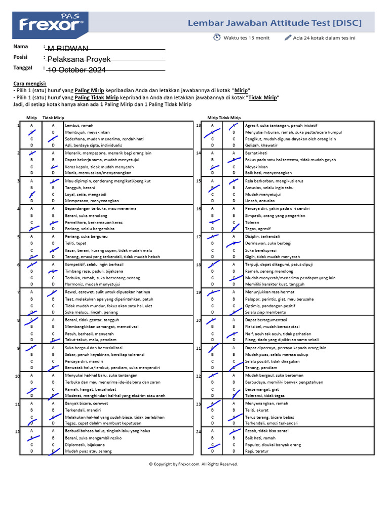 DISC Soal Attitude Test | PDF