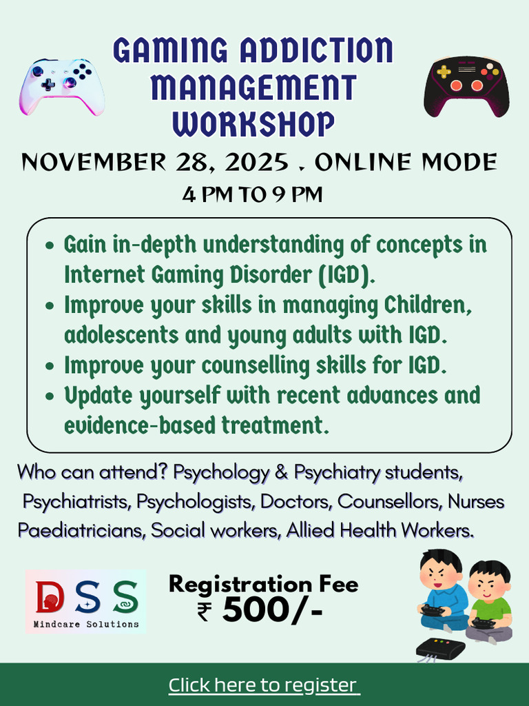 Gaming Addiction Management Workshop Flyer | PDF | Psychiatry ...