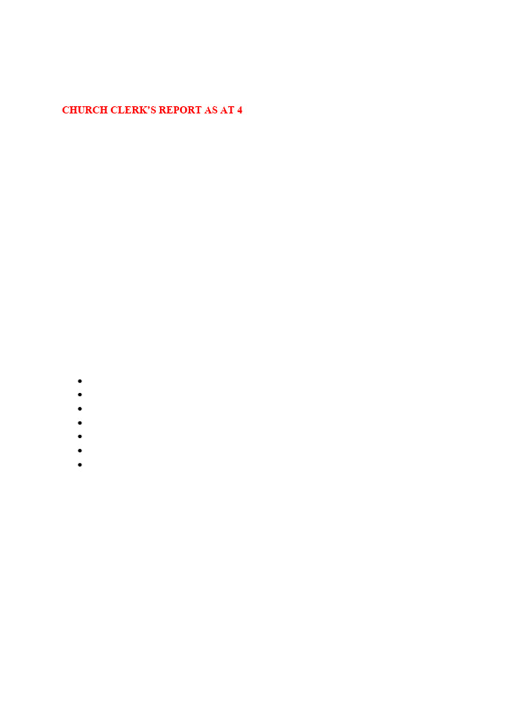 Church Clerk Reporting 4th 2025 | PDF | Anglicanism | Baptism