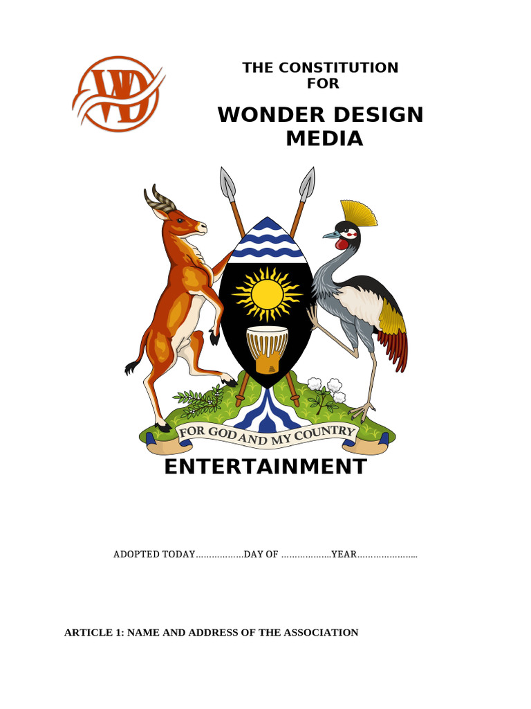 Wonder Design Constitution | PDF | Banks | Wealth