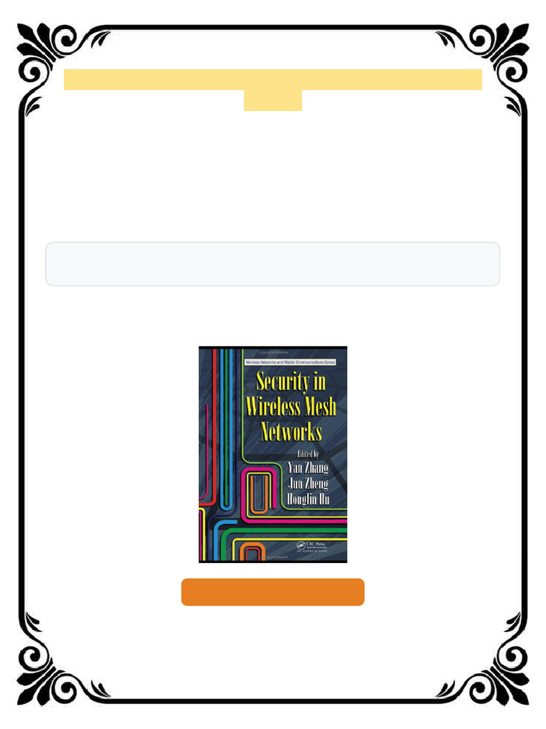 Security in Wireless Mesh Networks 1st Edition Yan Zhang Online Reading | PDF | Computer Network ...