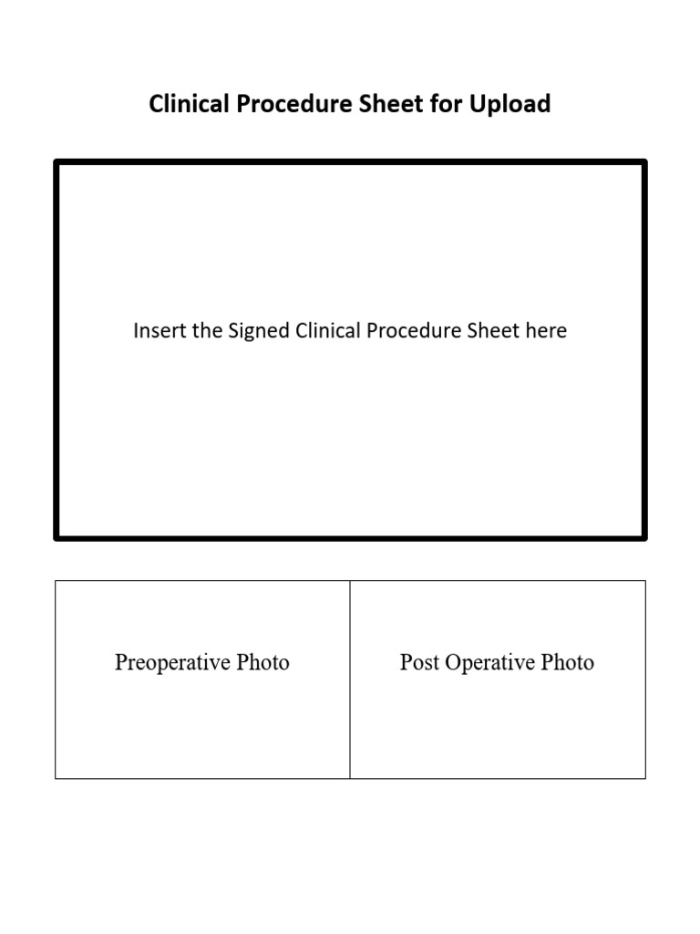 Clinical Procedure Sheet For Upload | PDF
