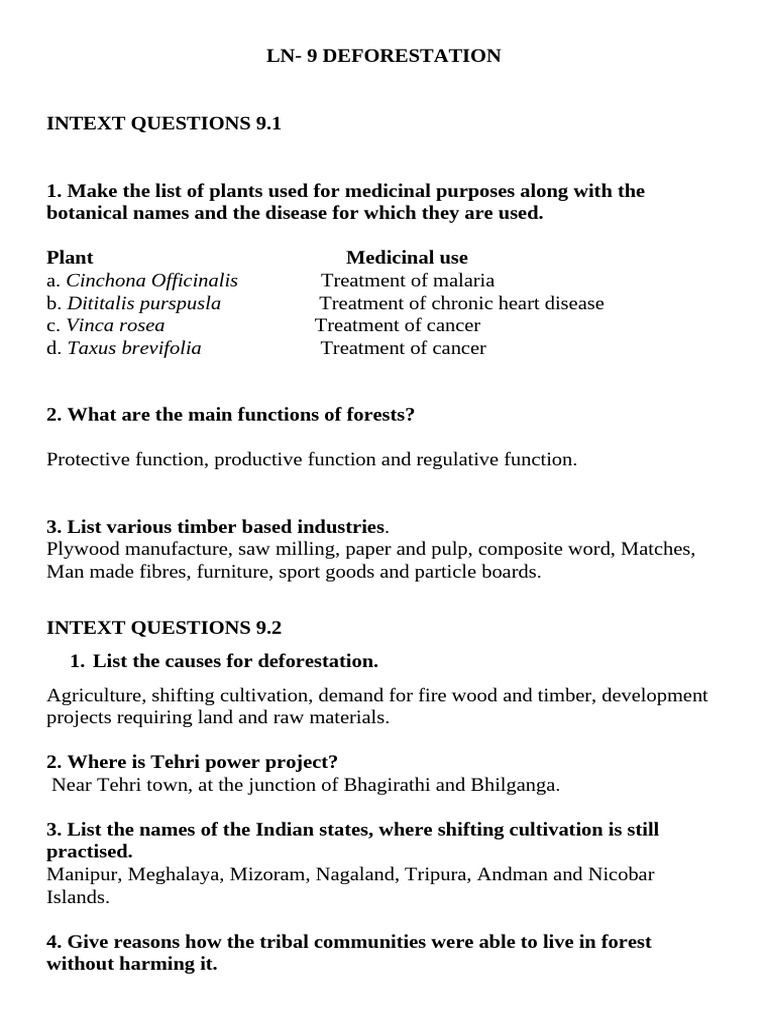 Xii Evs Ln 9 Notes-2 | PDF | Biodiversity | Habitat Destruction