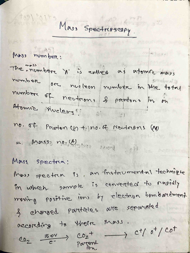 Mass Spectroscopy Note | PDF