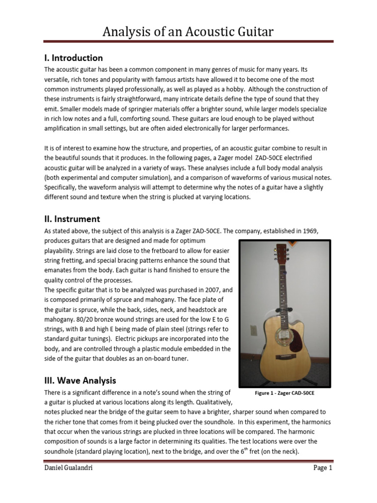 Acoustic Guitar Sound Analysis Techniques | PDF | Guitars | Harmonic