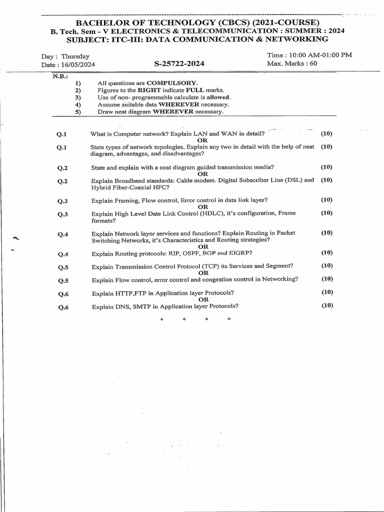 Itc-III Data Communication & Networking | PDF