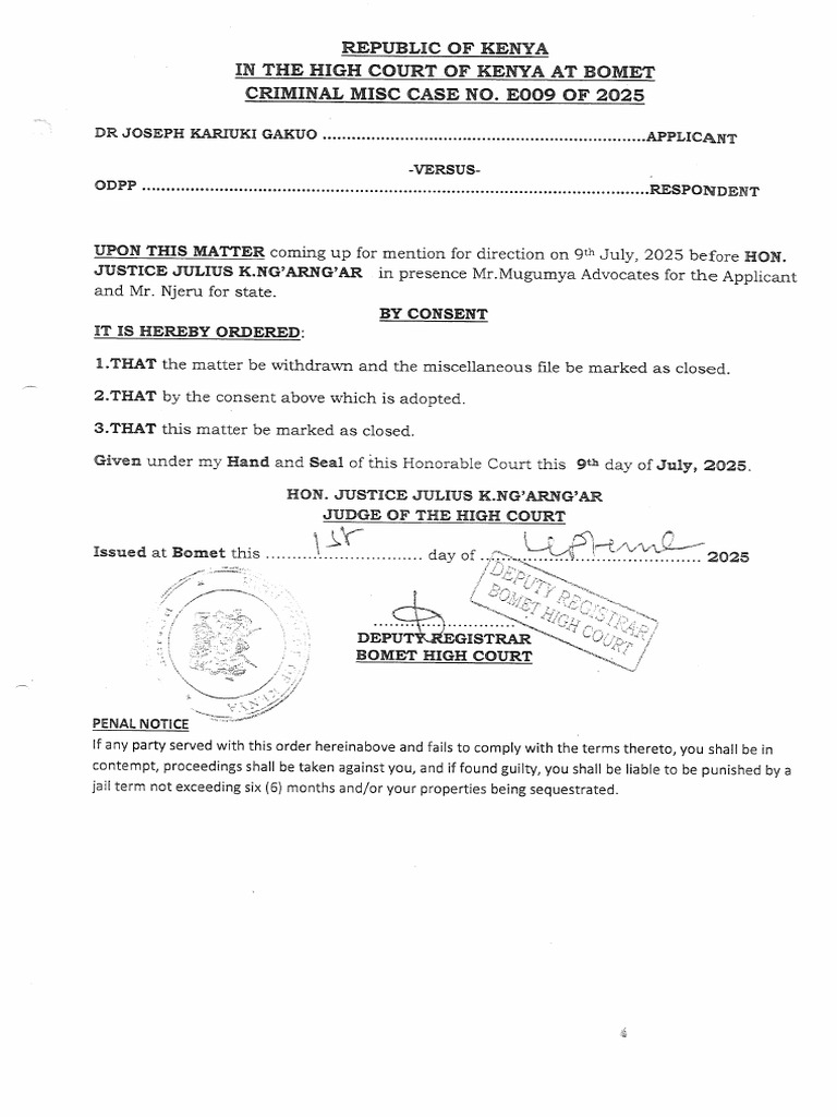 Dr. Gakuo Order | PDF