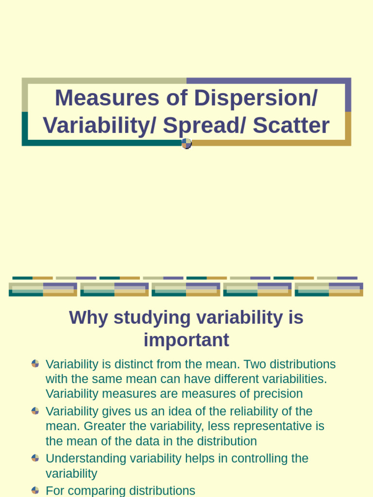Measures of Dispersion Variability | PDF | Variance | Standard Deviation
