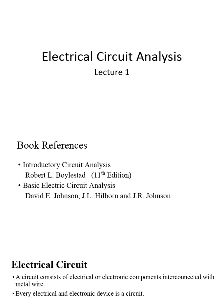 Introduction to Electrical Circuits | PDF | Electrical Network ...