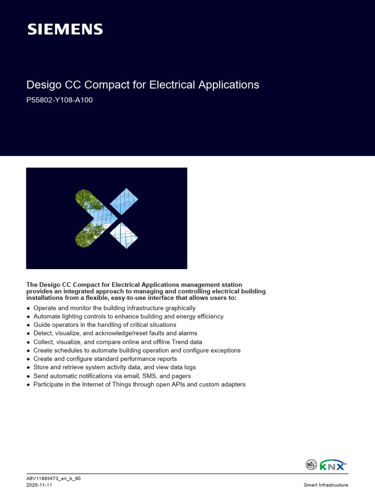 Desigo CC Compact For Electrical Applications Data Sheet - A6V11993473 ...