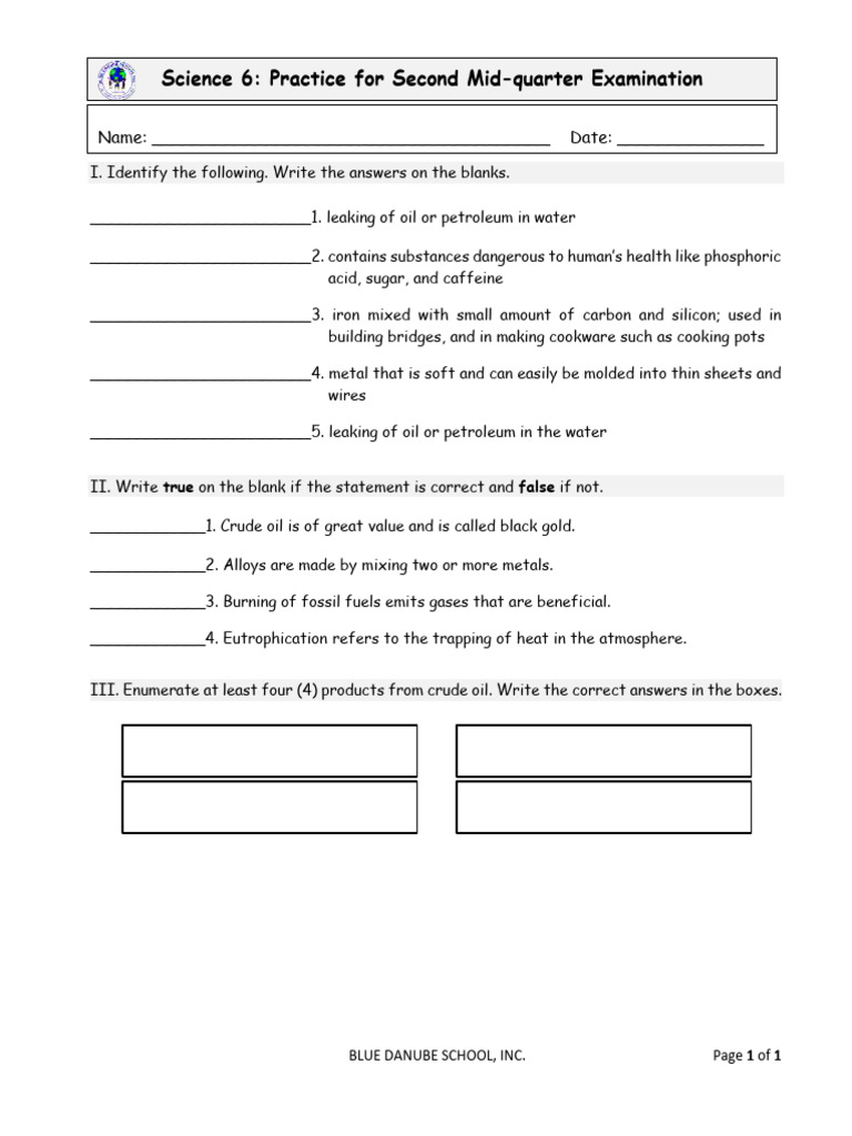 Science Practice for Second Mid-quarter Examination Grade 6 | PDF
