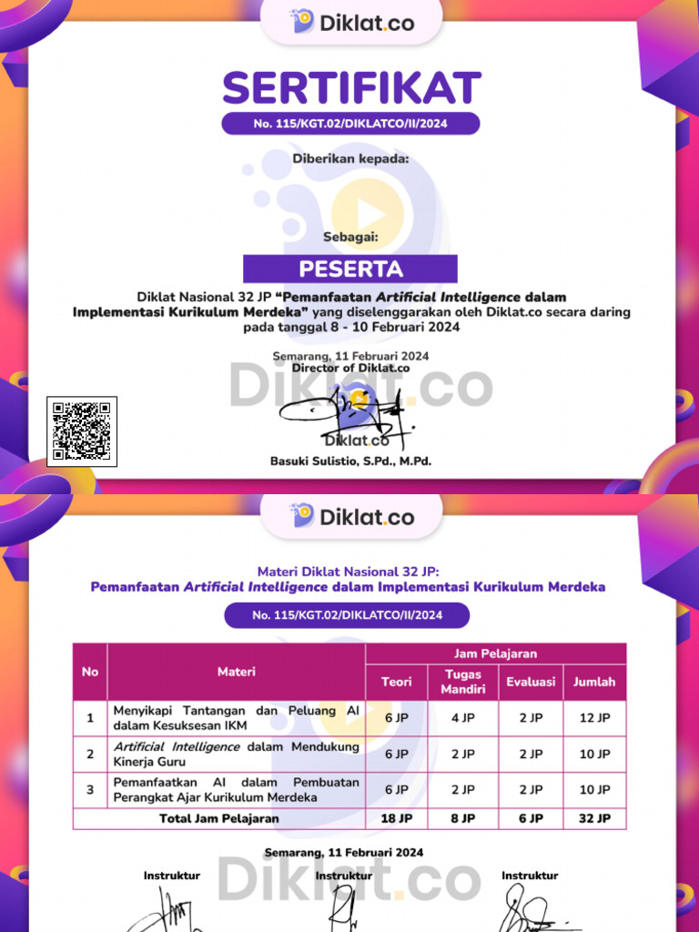 Sri Wahyuni S. Pd Sertifikat-2 | PDF