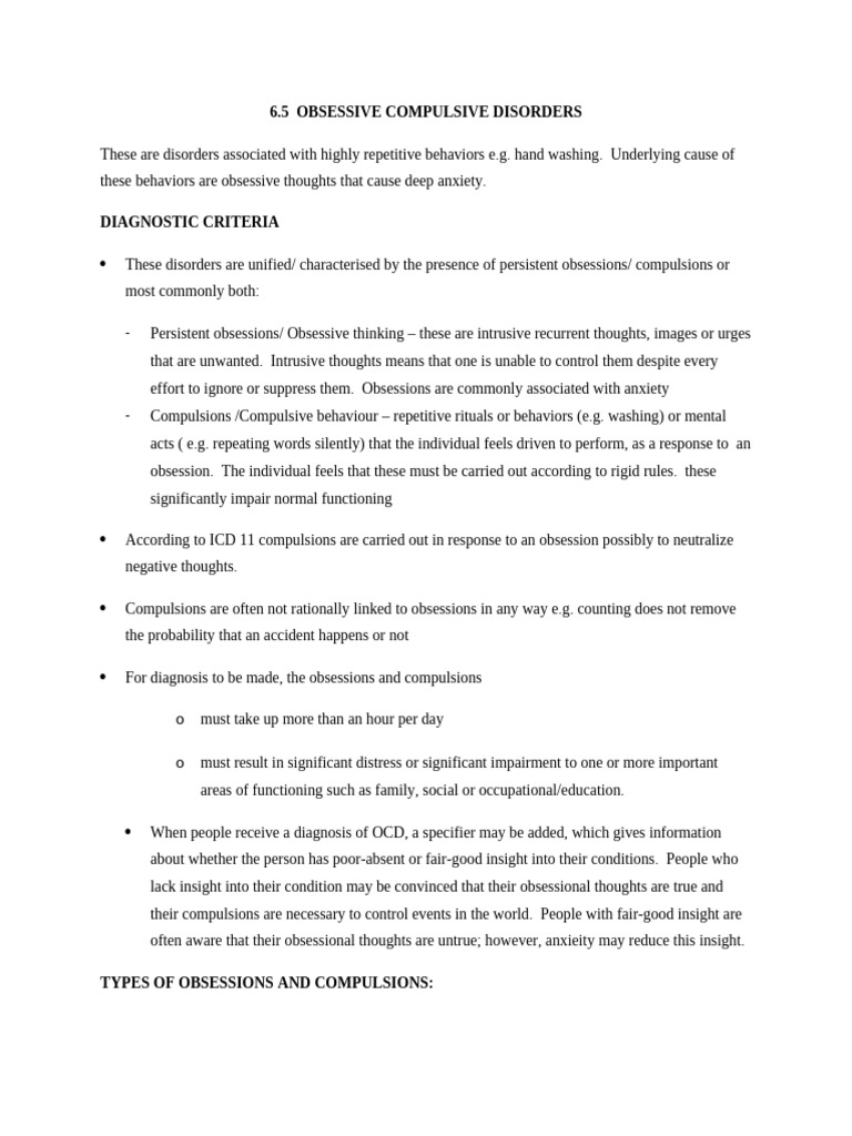 6.5 Obsessive Compulsive and Related Disorders | PDF | Obsessive ...