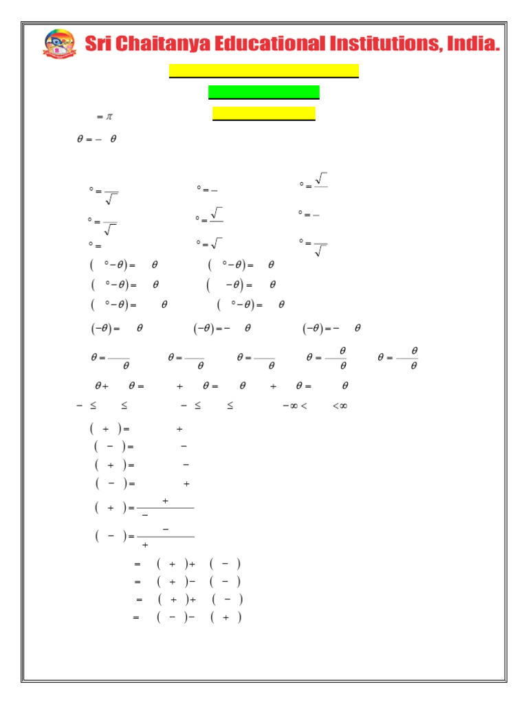 Xii Mathematics Formula List (Based On Book-2) | PDF | Linear ...