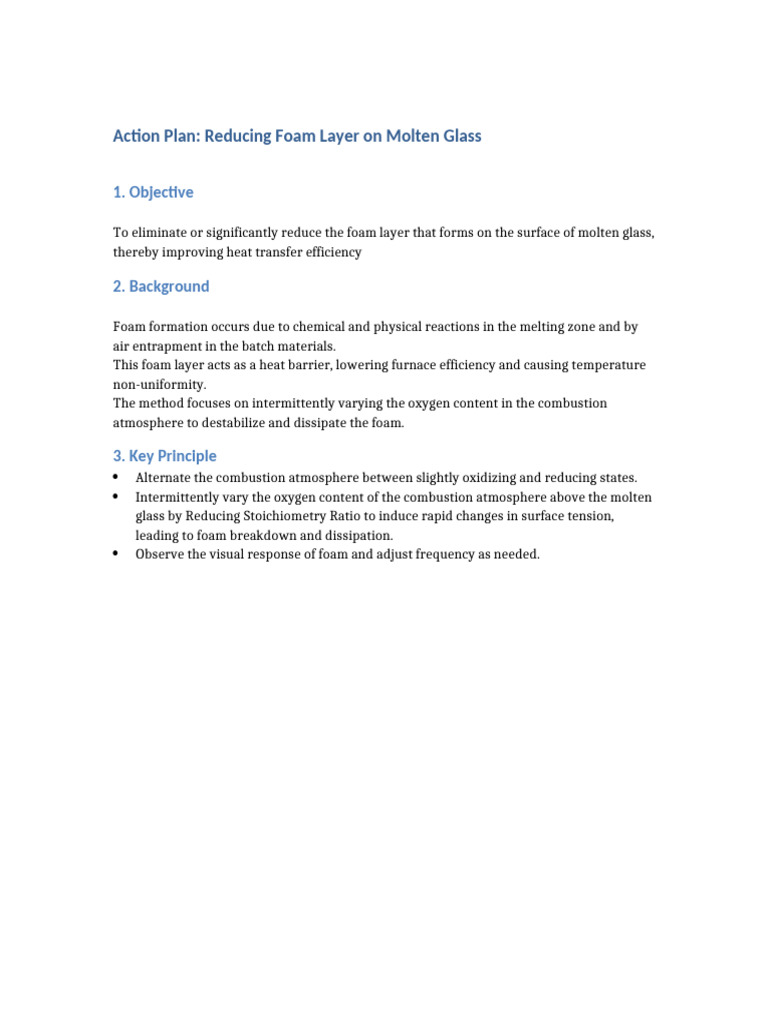 Action Plan Foam Reduction | PDF